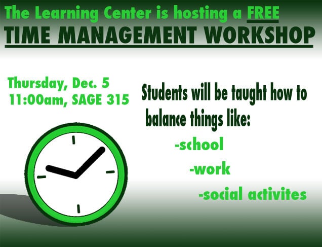 Learning Center hosts finals week preparation time management workshop ...