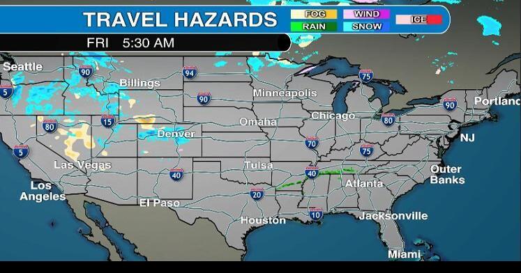 National travel delays weather forecast