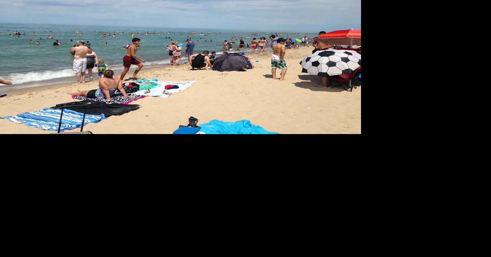 Crowded West Beach Area of Indiana Dunes State Park