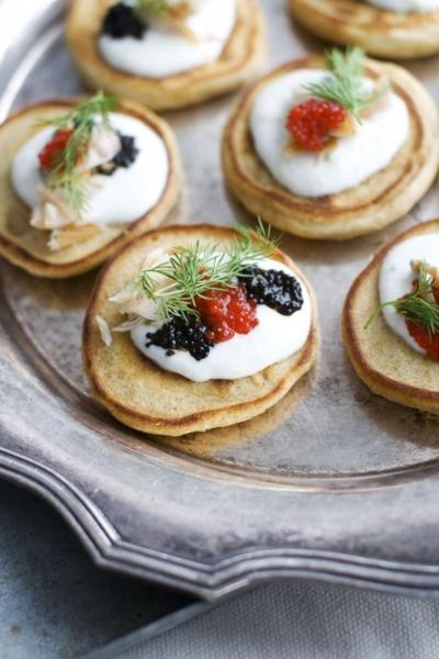 A healthy take on haute cuisine: blini and caviar