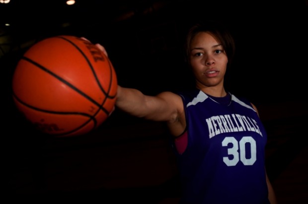 Merrillville's Lydia Hawkins scores in the clutch