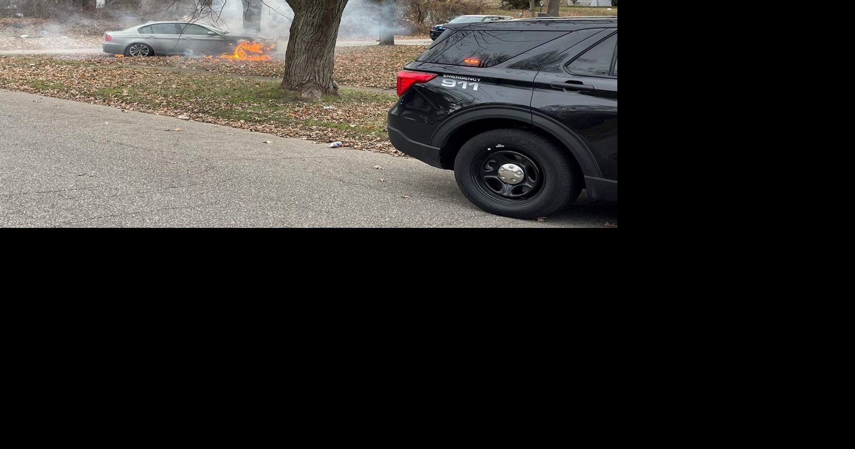 With K-9's help, man in custody after chase ends with car fire, police say