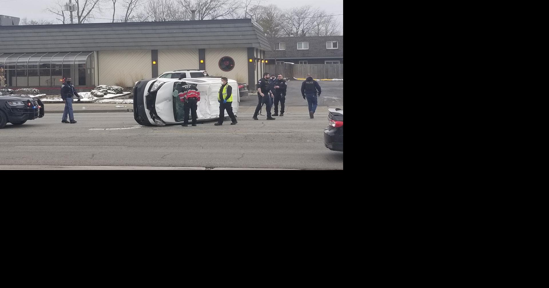 Woman extricated from van in rollover crash; 2 sent to hospital ...