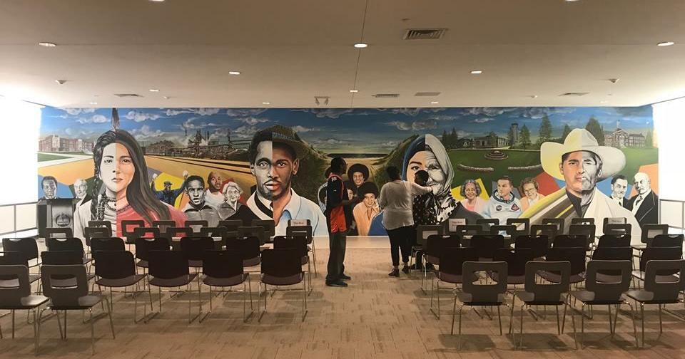 Downtown Gary library unveils massive mural depicting Steel City's rich ...