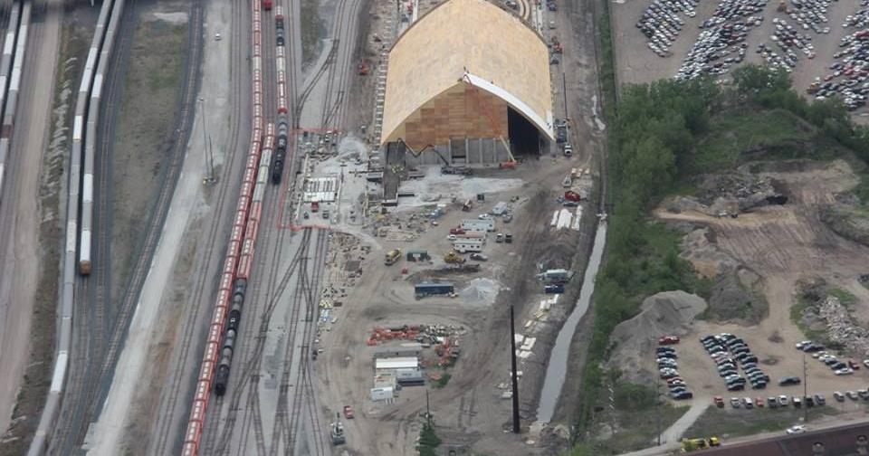 Potash warehouse building under construction