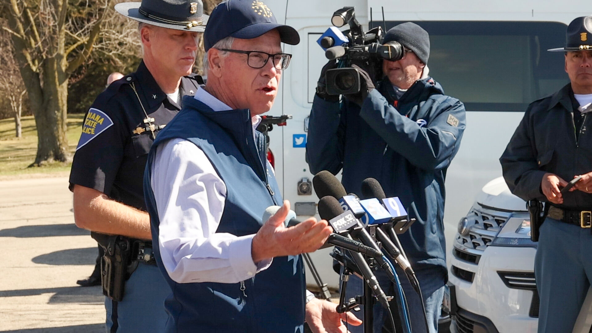 See photos, videos of Indiana Gov. Mike Braun, others in aftermath of ...
