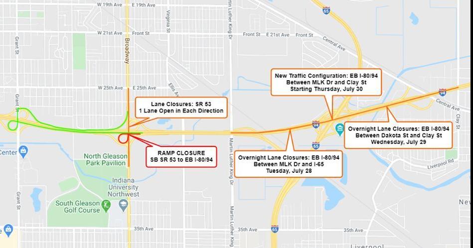 Lanes to close, traffic redirected on Borman Expressway for roadwork ...
