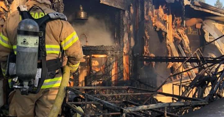 Family displaced after fire rips through back of home