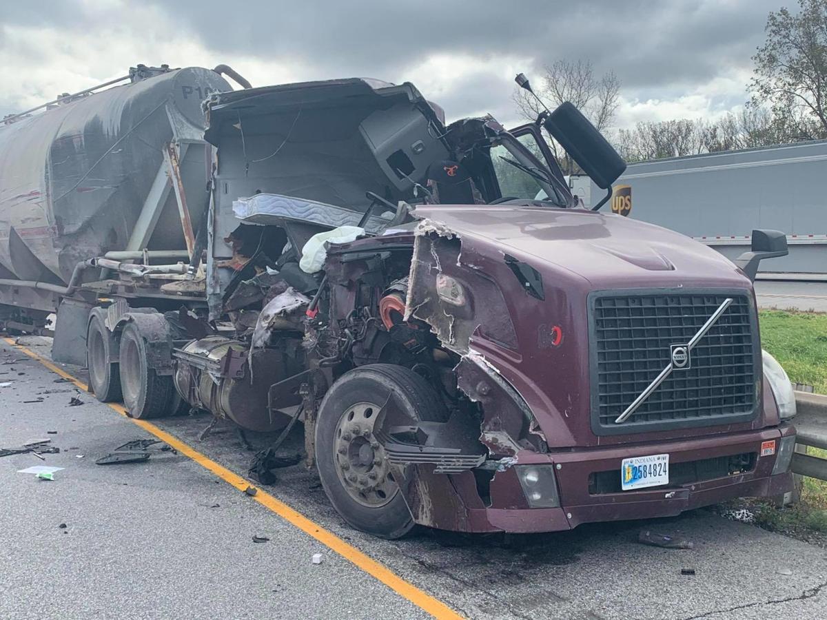 Semi Crash Sends 2 To Hospital Closes Entrance To Toll Road Porter