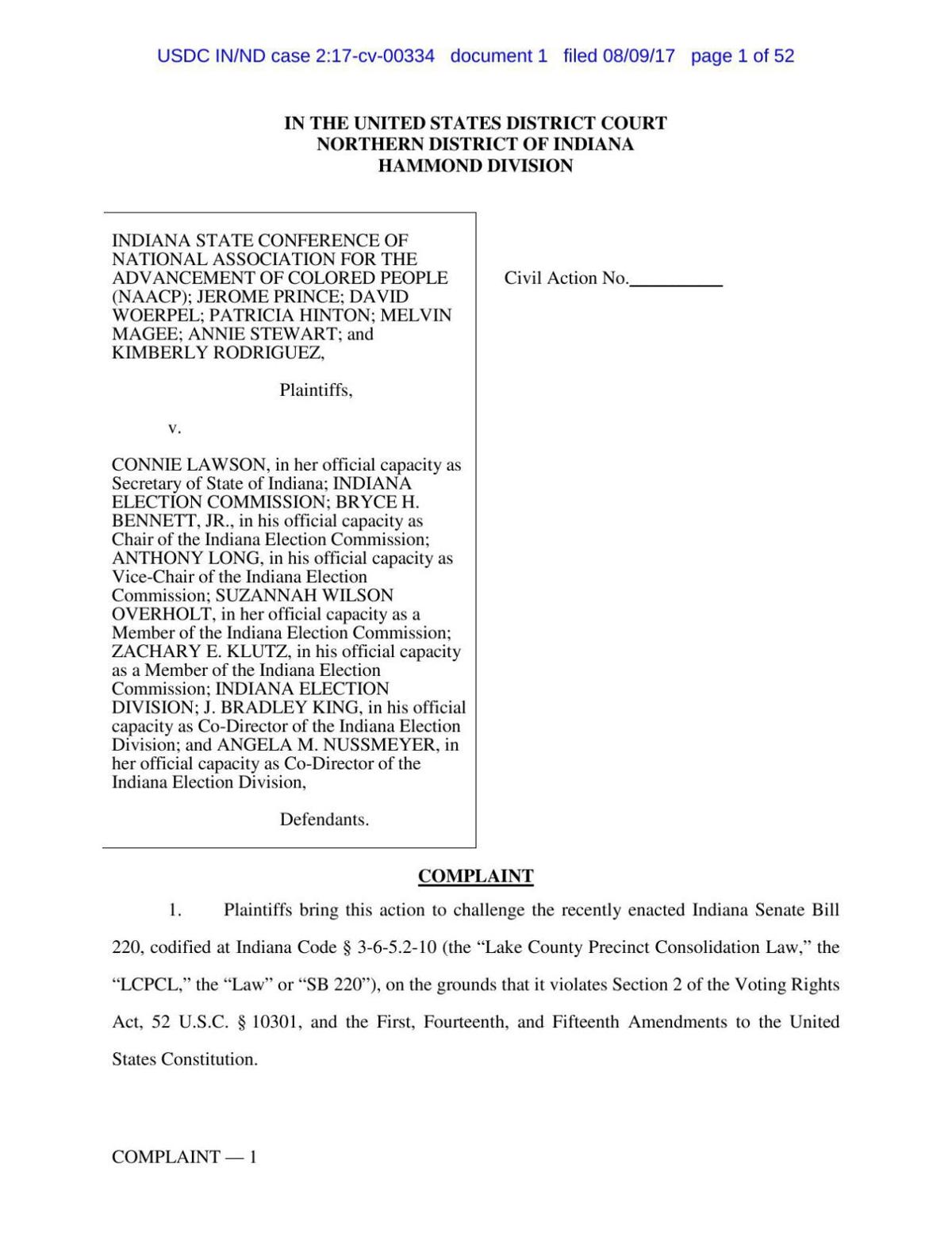 NAACP complaint over Lake County precinct consolidation mandate