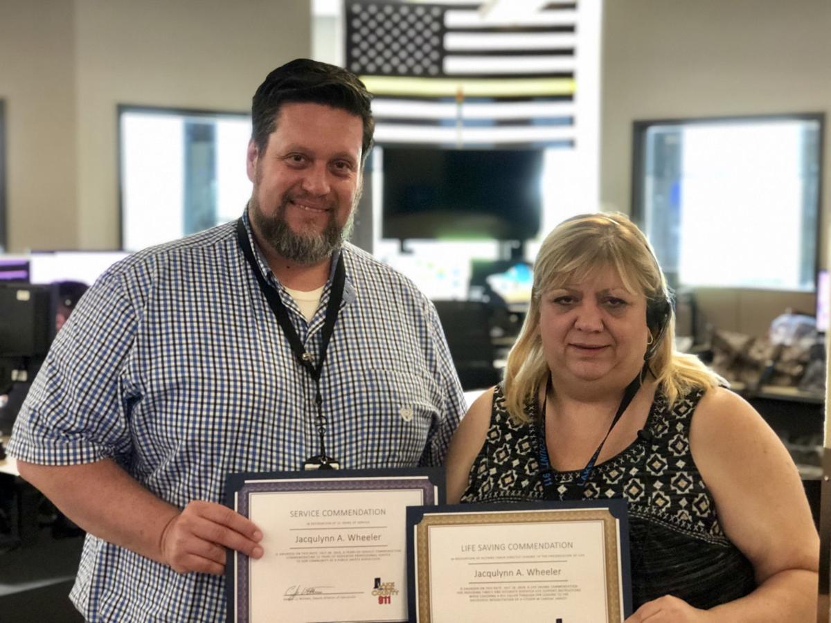 Lake 911 dispatcher given award for life-saving actions