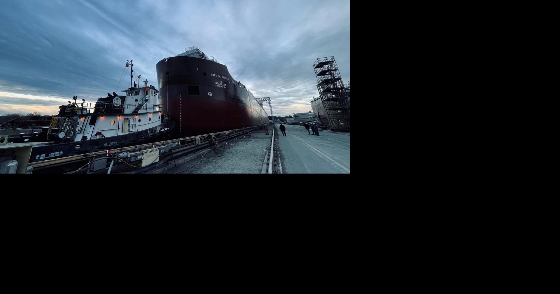 First U.S.-flagged freighter built on Great Lakes in 40 years launches