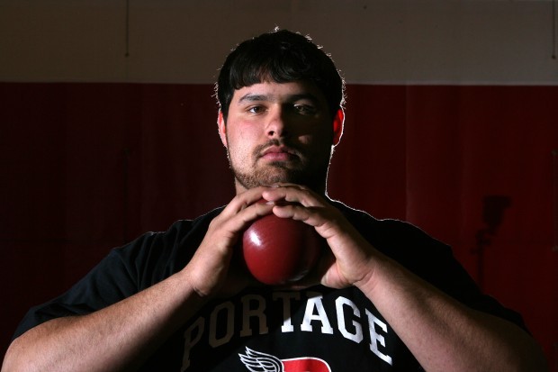 Portage's Little making a big splash in shot put