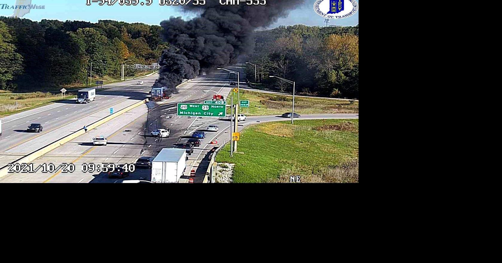 UPDATE: All lanes reopen on I-94 following fiery crash