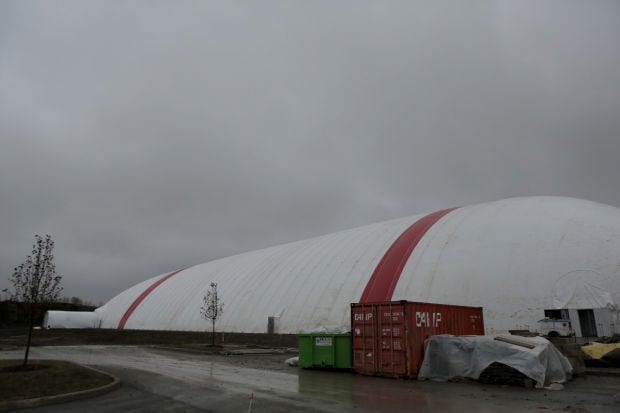 Crown Point Sportsplex dome up; interior work begins