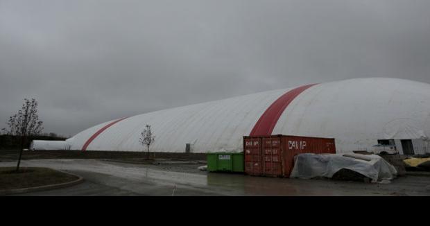 Crown Point Sportsplex dome up; interior work begins