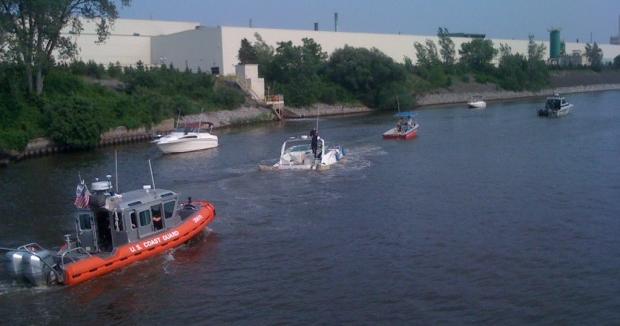 Two rescued from boat that struck breakwall in Portage