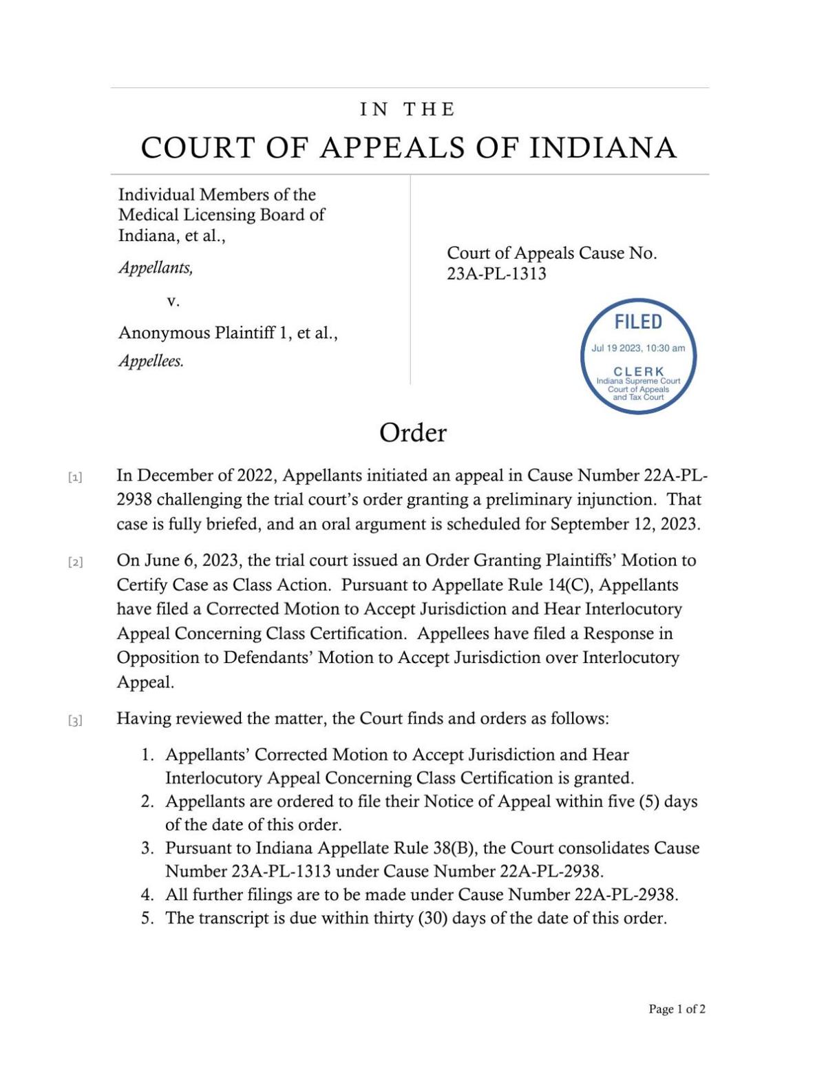Oral arguments on Indiana abortion restrictions postponed