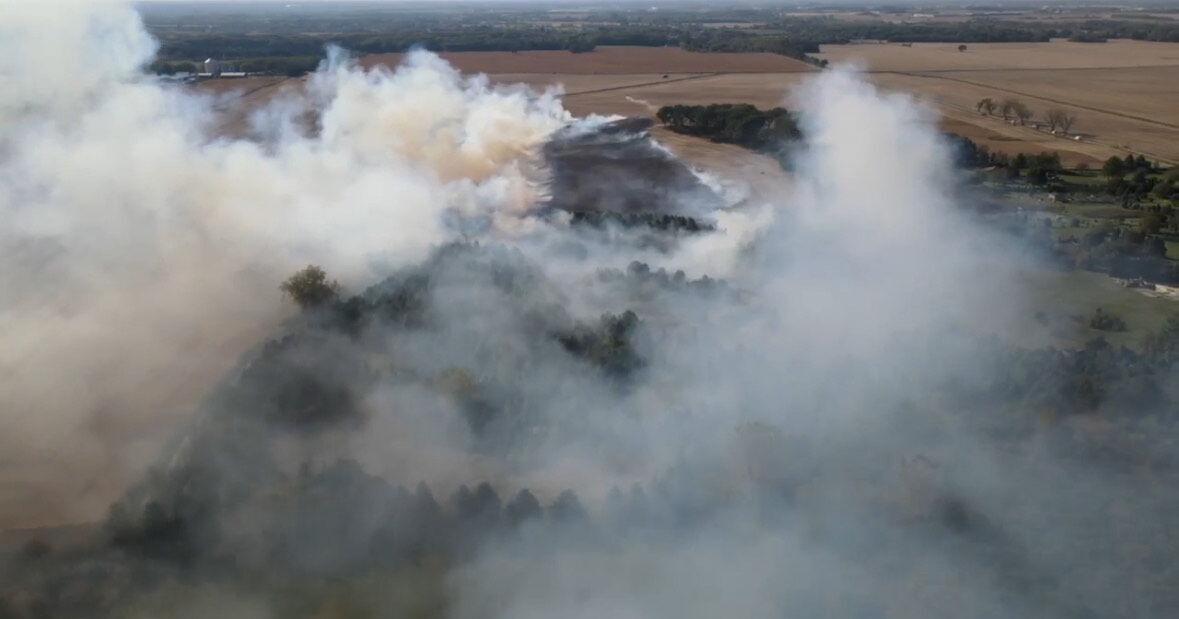 Combine causes field fire in Winfield, firefighters say