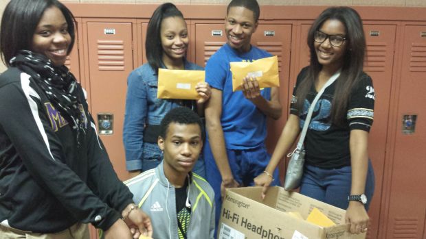 T.F. North students reach out to support alumni at college