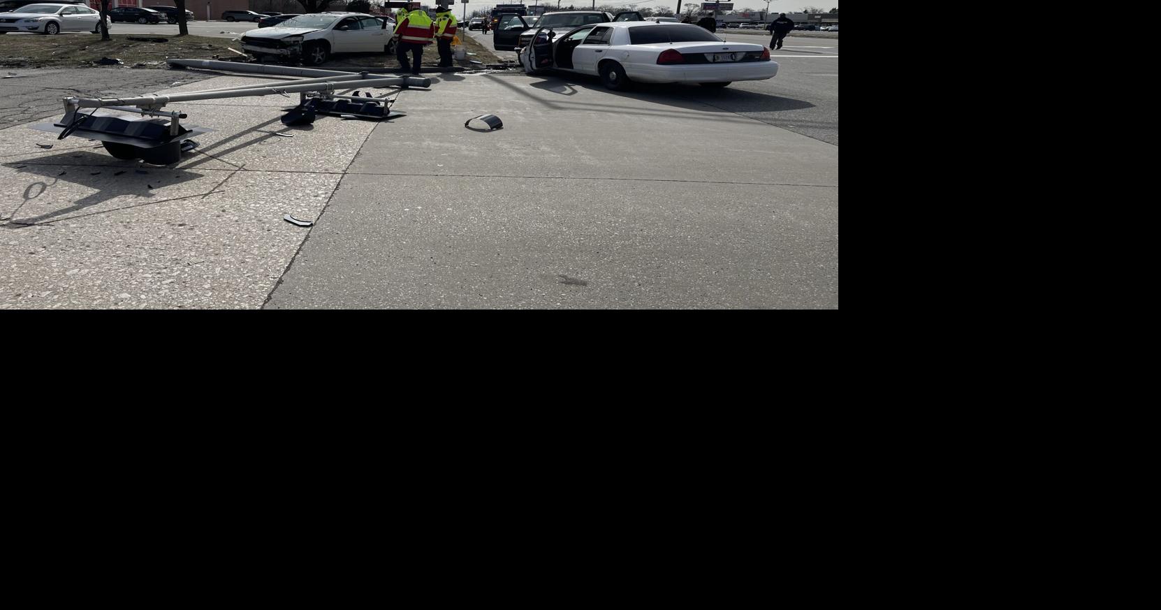 Pursuit ends in crash with squad, civilian vehicles, police say