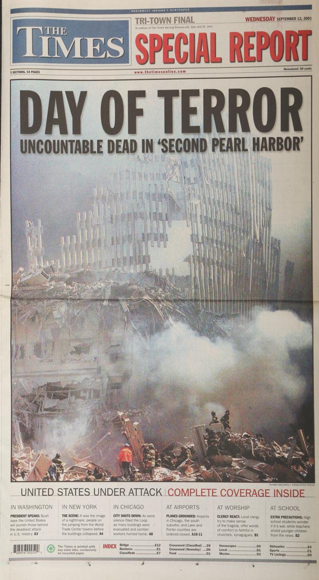 Gallery: 9/11 coverage on Sept. 12, 2001