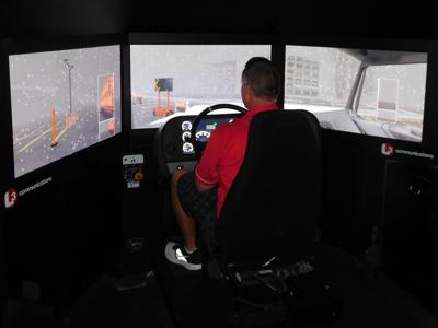 Uran tests skill driving big rig simulator