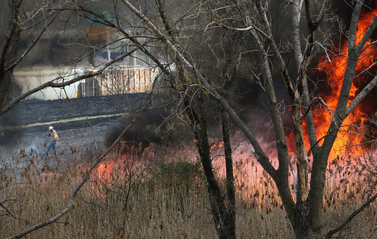 Brush fire blackens area east of Cline Avenue | Lake County News ...