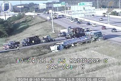 Northbound I-65 ramp to eastbound I-80/94 reopens after rollover