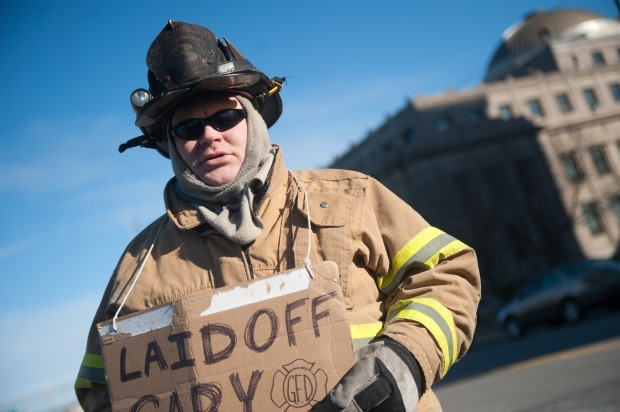 Laid off Gary firefighter takes to the streets