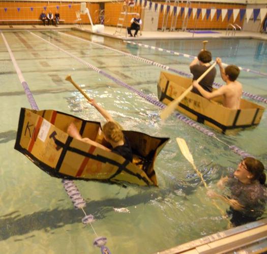 Physics students compete in Cardboard Boat Regatta