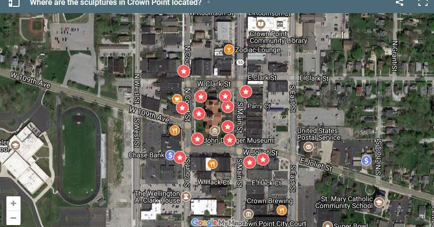 MAP: Where are the sculptures in Crown Point located?