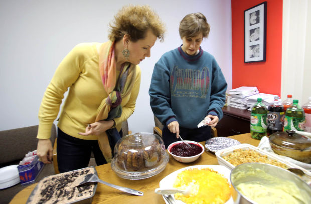 Portage City Hall workers celebrate early Thanksgiving