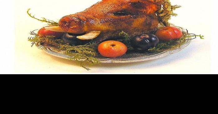 Roasted Boar's Head with Apples