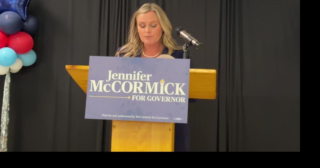 Jennifer McCormick speaks in Gary