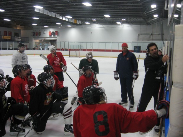 Illiana Blackbirds build nest at Midwest Training and Ice Center