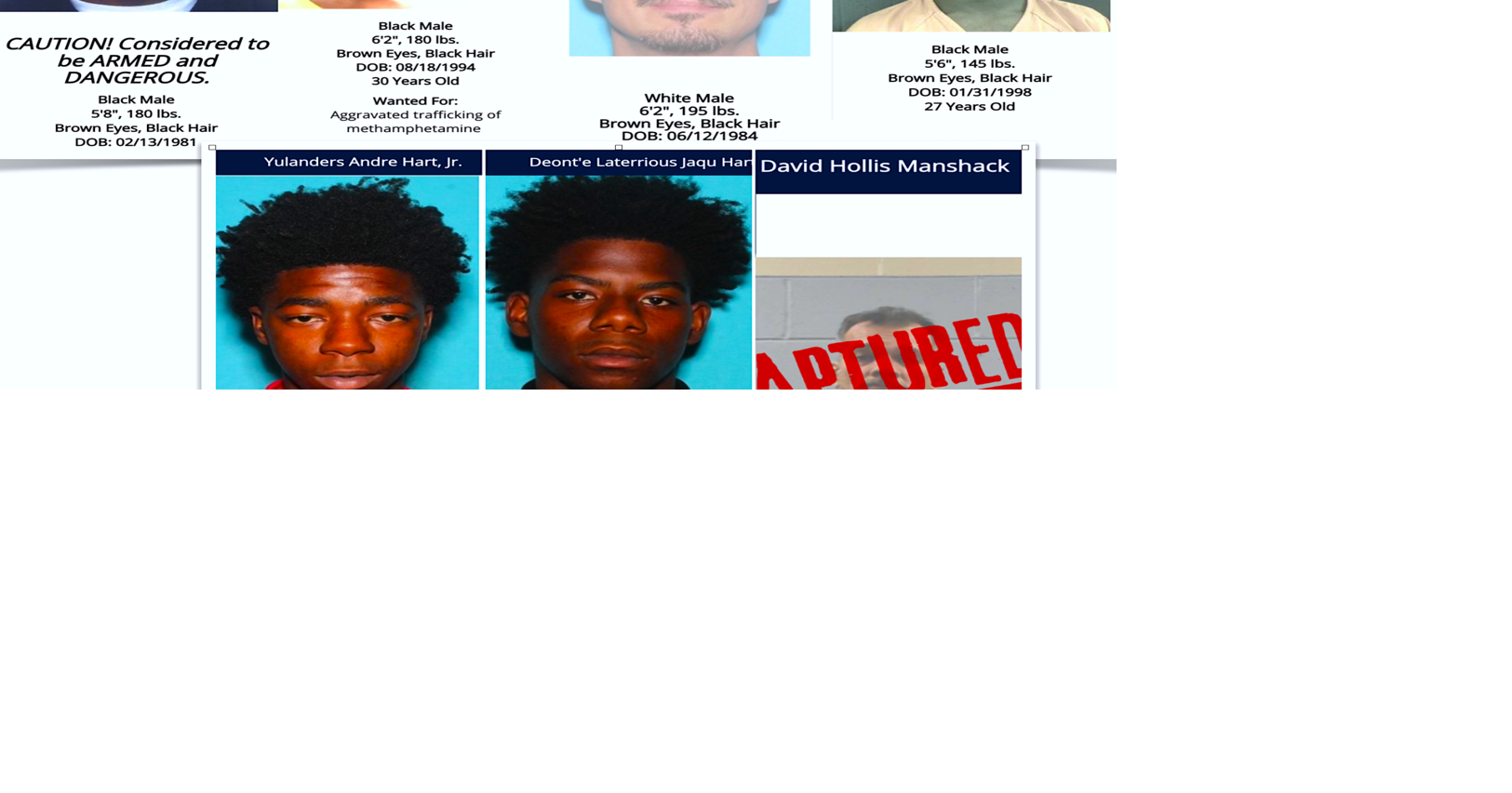 Mississippi’s Most Wanted List Nets Arrests — Five Fugitives Still at ...