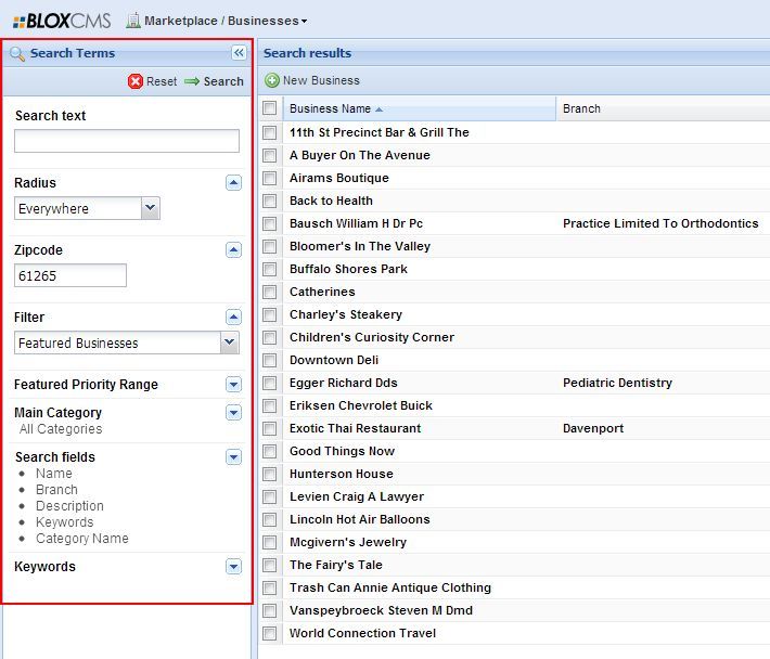 How Do I Manage Businesses in BloxCMS? | Tasks | oldhelp.bloxcms.com