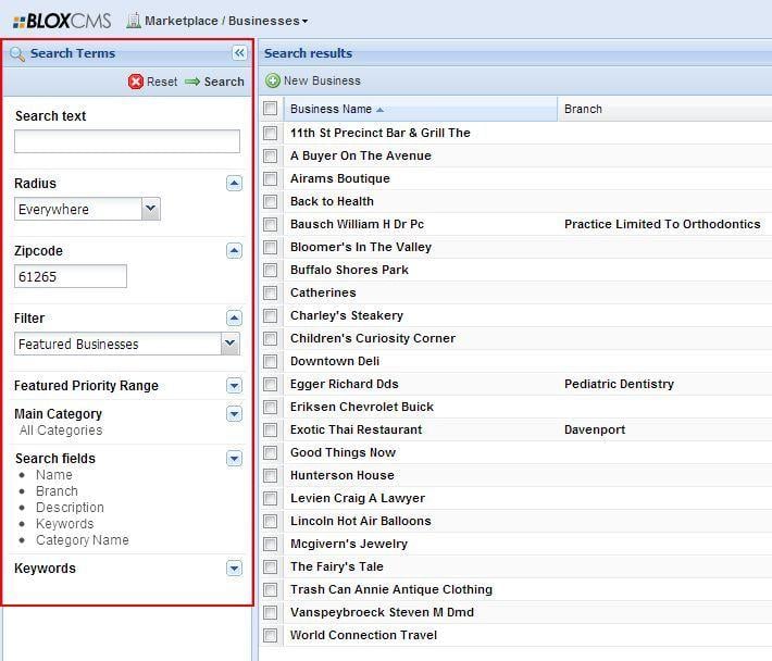 How Do I Manage Businesses in BloxCMS? | Tasks | oldhelp.bloxcms.com