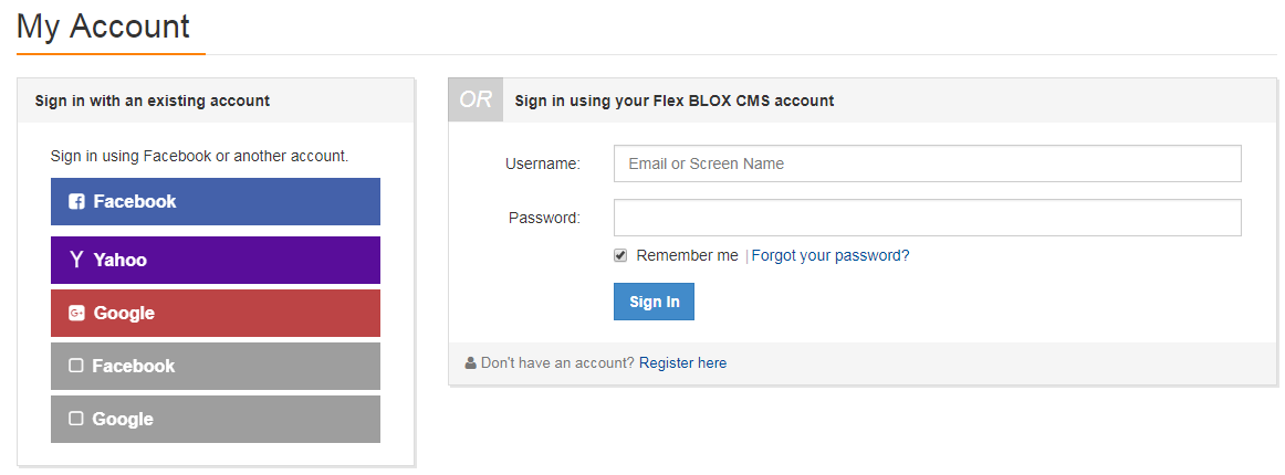 User Registration and Log in | Misc | oldhelp.bloxcms.com