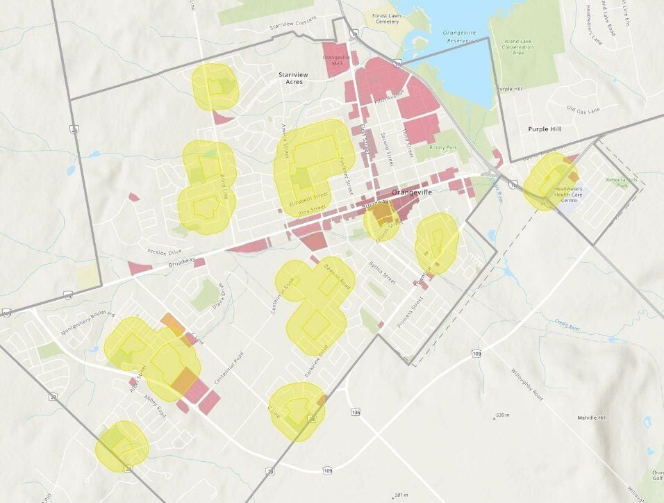 MAP: Where cannabis retail stores may be allowed in Orangeville