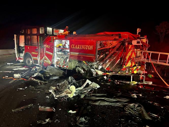 Durham ambulance, fire truck struck on 401