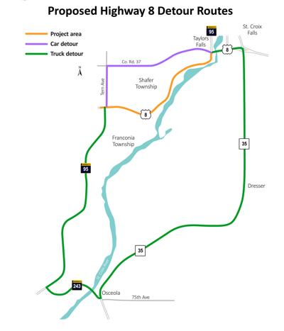 Highway 8 local detour now open to car traffic only | News | osceolasun.com