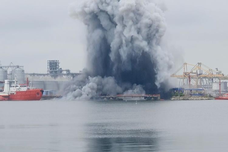 A Ukrainian maritime drone explodes at a Romanian Black Sea port. No ...
