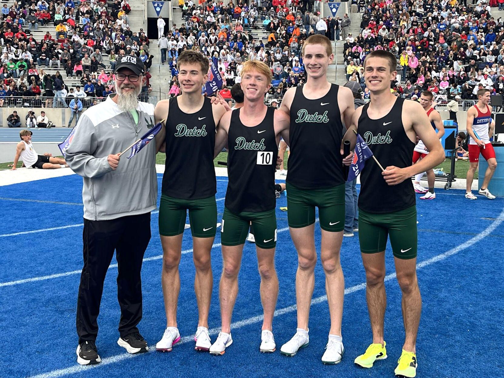Dutch 4x800 scores record-breaking title, Eagles net two titles on day ...