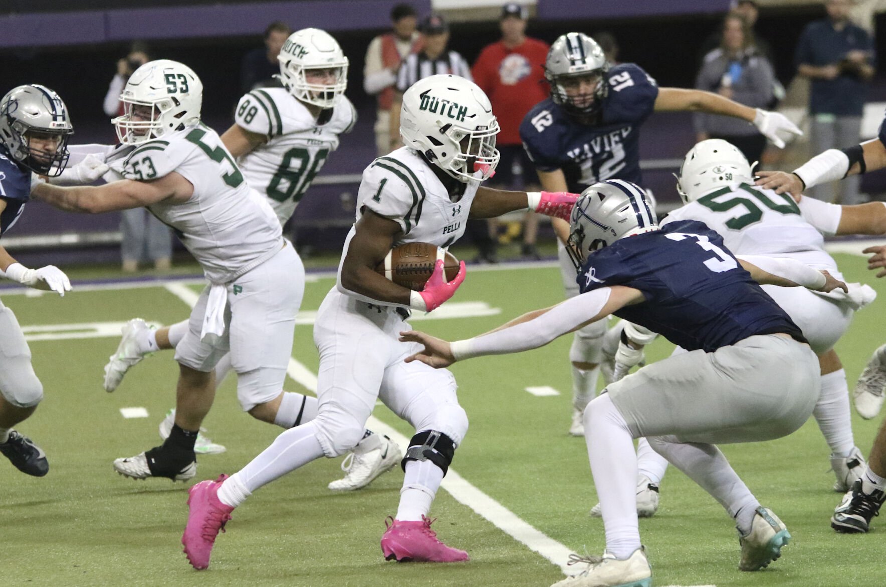 Saints march by Pella in state football championship, 31-6 | Pella ...