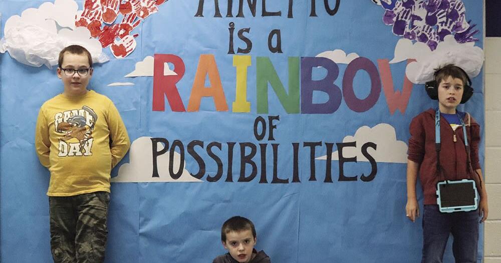 Minetto students brighten hallways with rainbow artwork | News ...