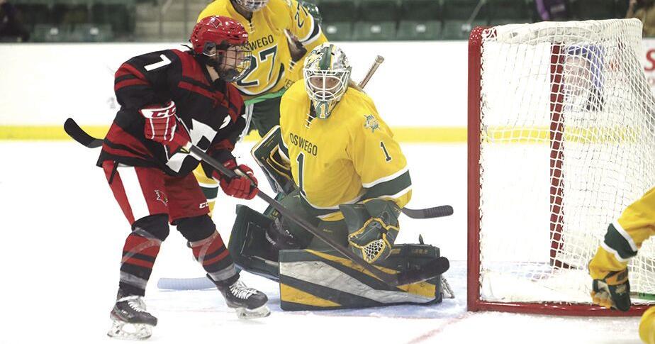 Levy a consistent, colorful presence in goal for Oswego women's hockey ...