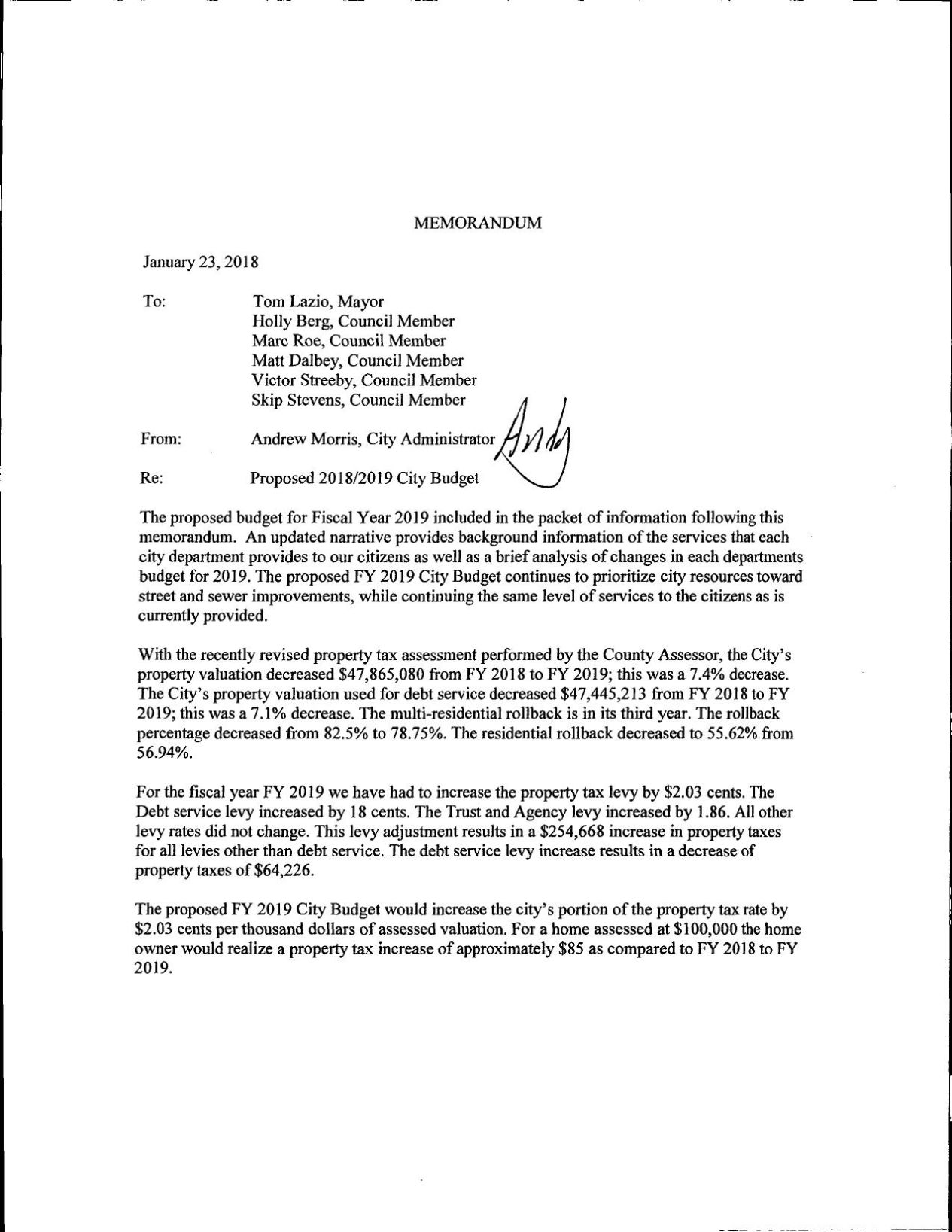 Budget Memo Ottumwacourier Budget Memo Ottumwacourier