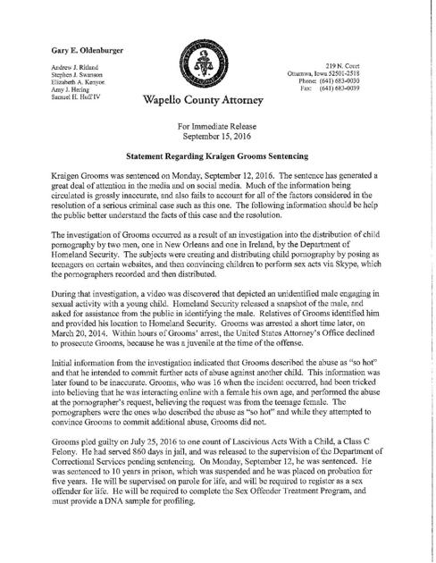 Oldenburger defends controversial sentence | News | ottumwacourier.com